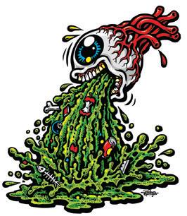 Decal Barfing Eyeball - Jimbo Phillips sticker