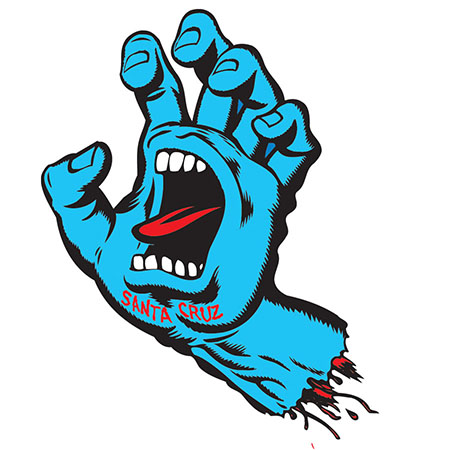 Decal Screaming Hand Sticker (Blue)