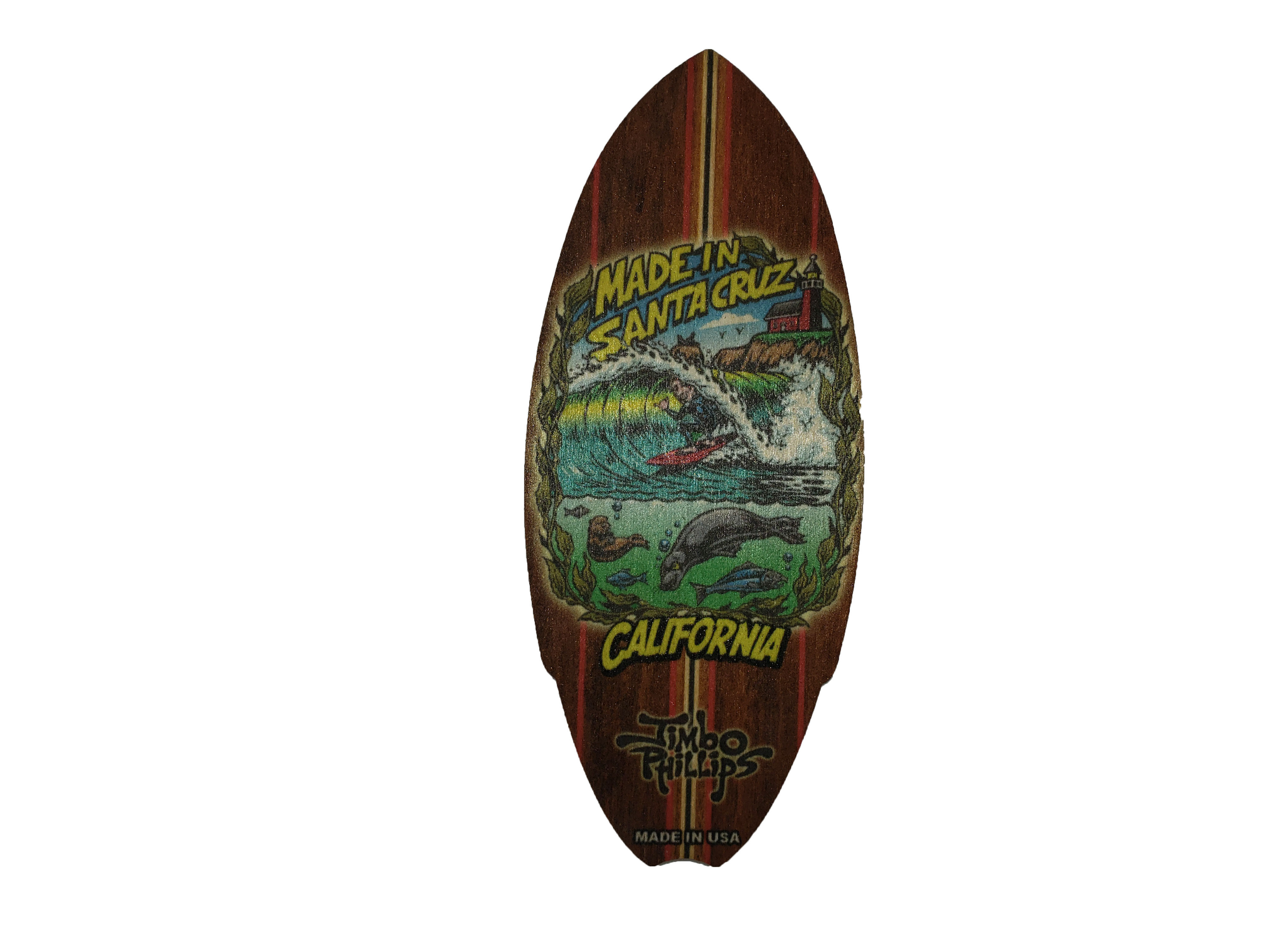 Made In Santa Cruz Surfboard Magnet - Jimbo Phillips