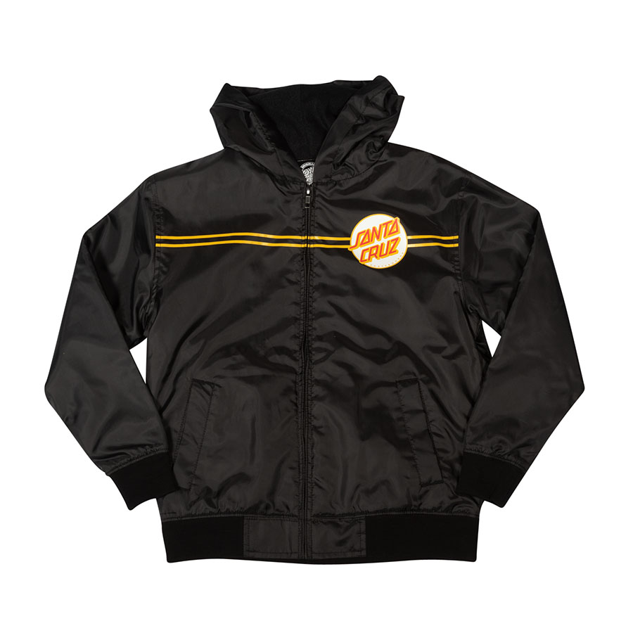 Mens Santa Cruz Windbreaker Jacket (Black W/ Gold)
