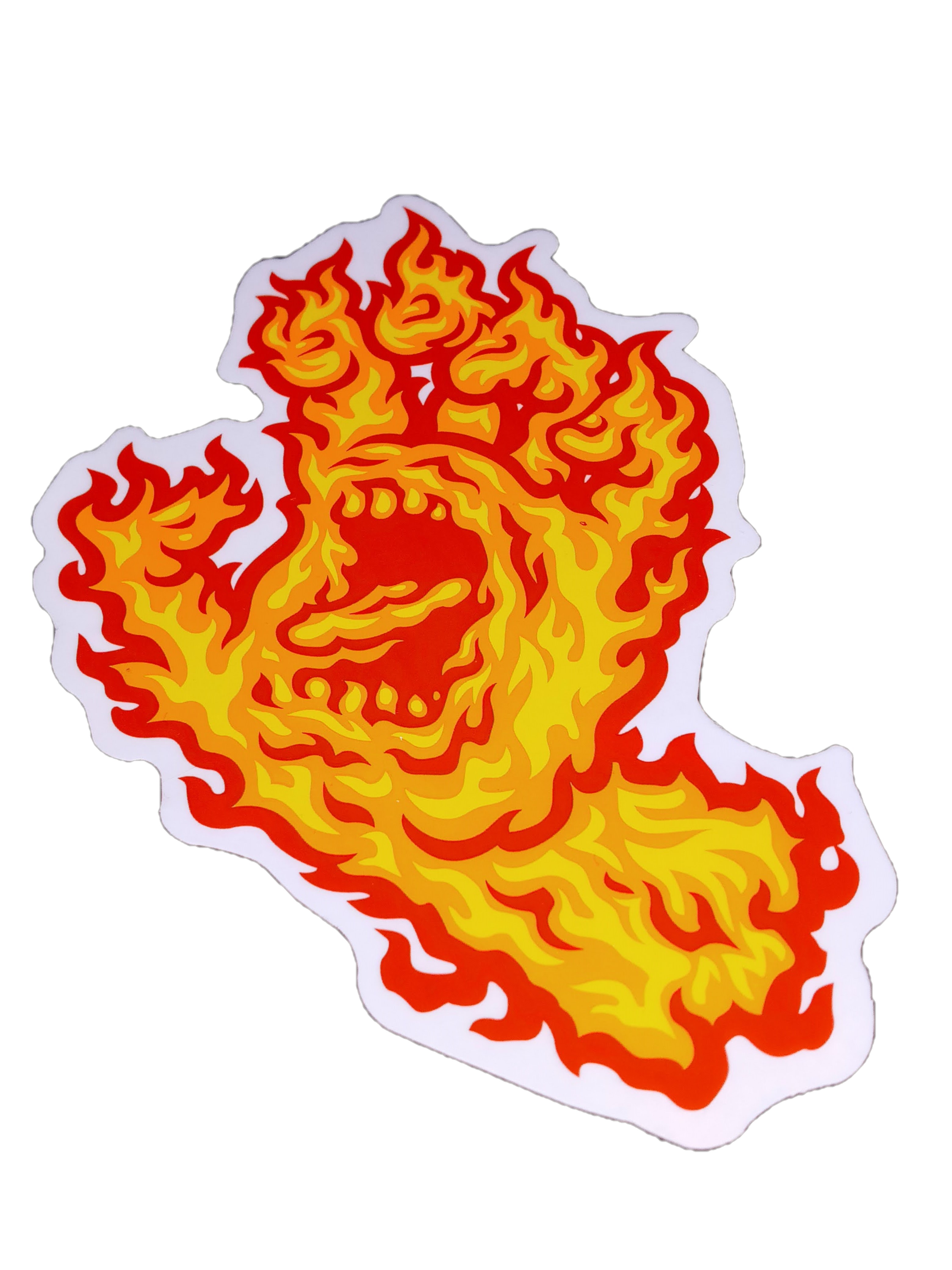 Flaming Screaming Hand Decal.